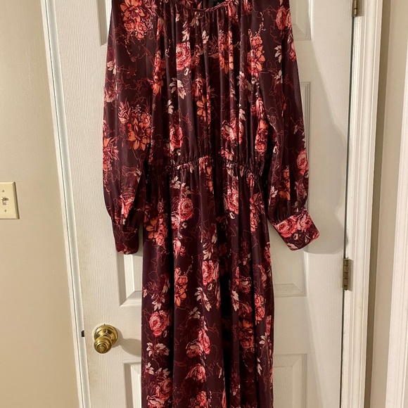 Alex Marie | Dresses | Alex Marie Burgundy And Pink Floral Dress | Poshmark